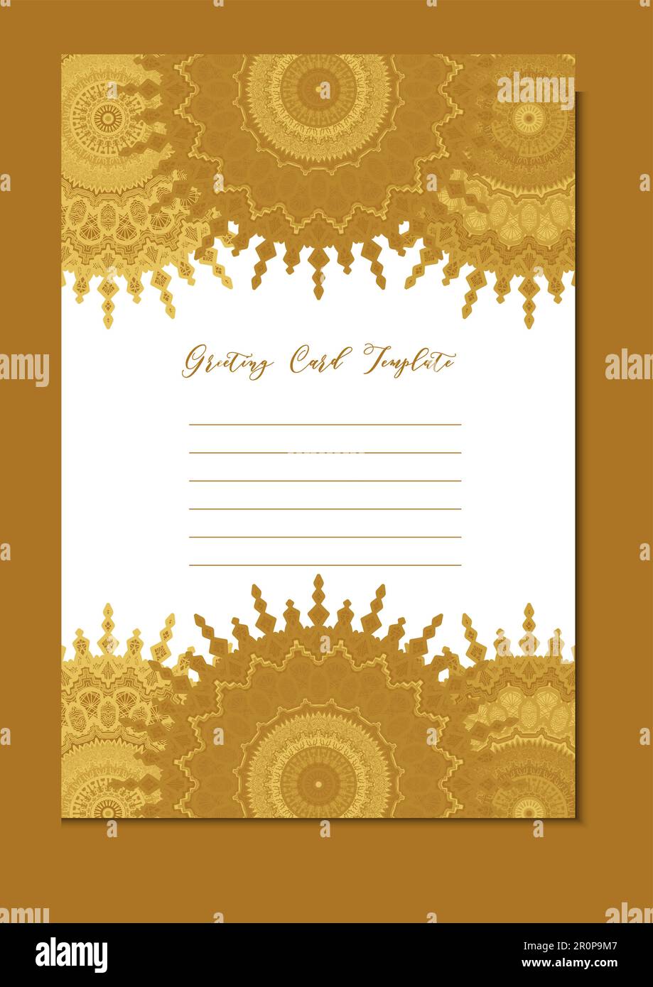 Mandala vintage template card in arabic and indian, islam and ottoman ...