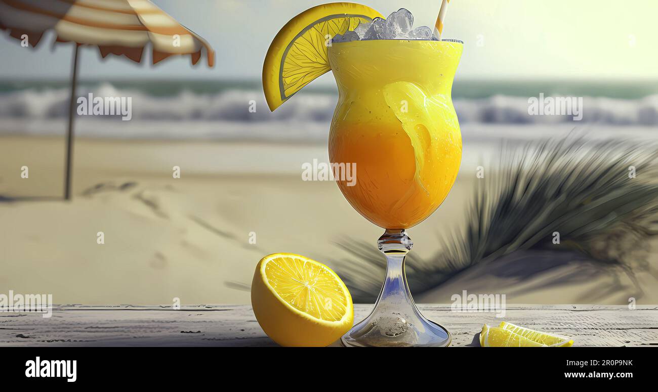 Tray of cocktails on a beach hi-res stock photography and images - Alamy
