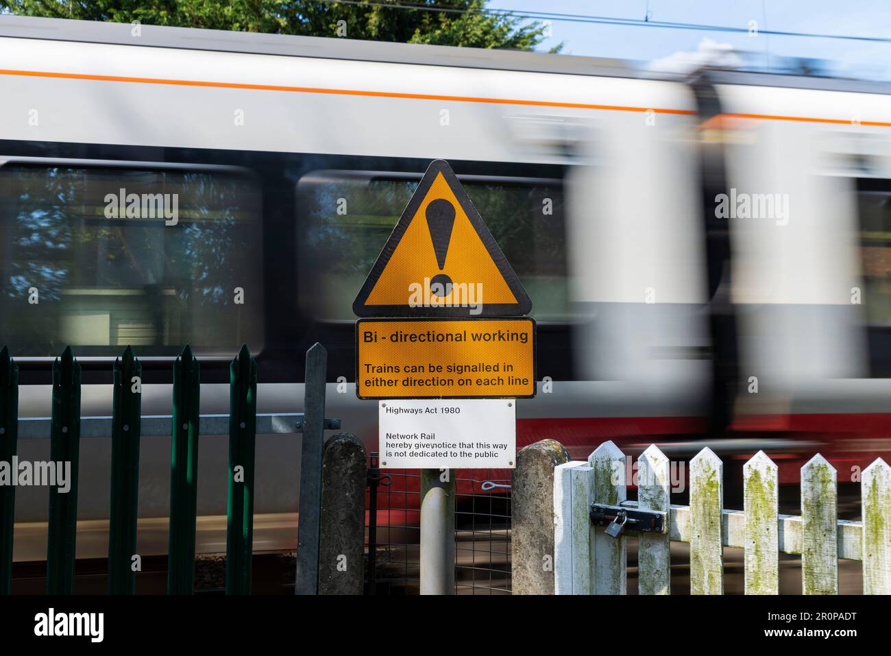 Bi directional working warning sign at Church Lane Crossing ...