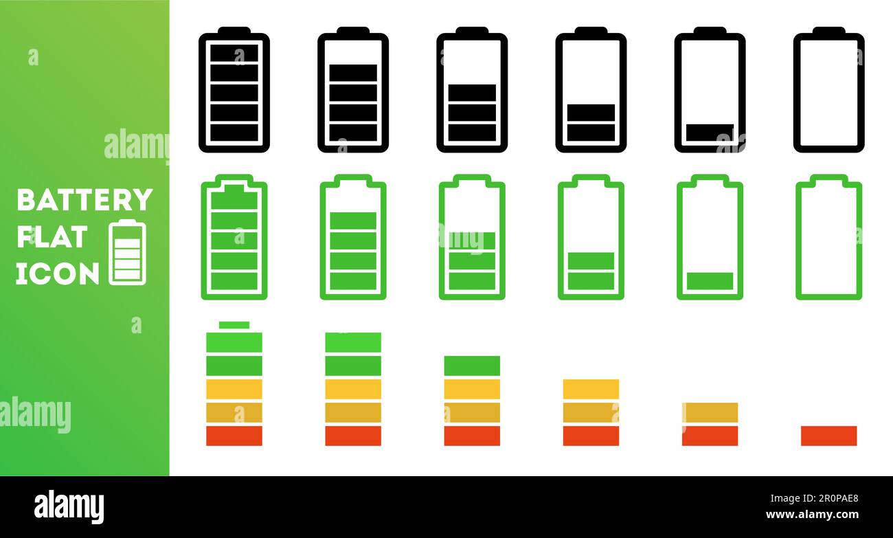 Device charging icons set. Small, medium and large charge levels. Icon ...