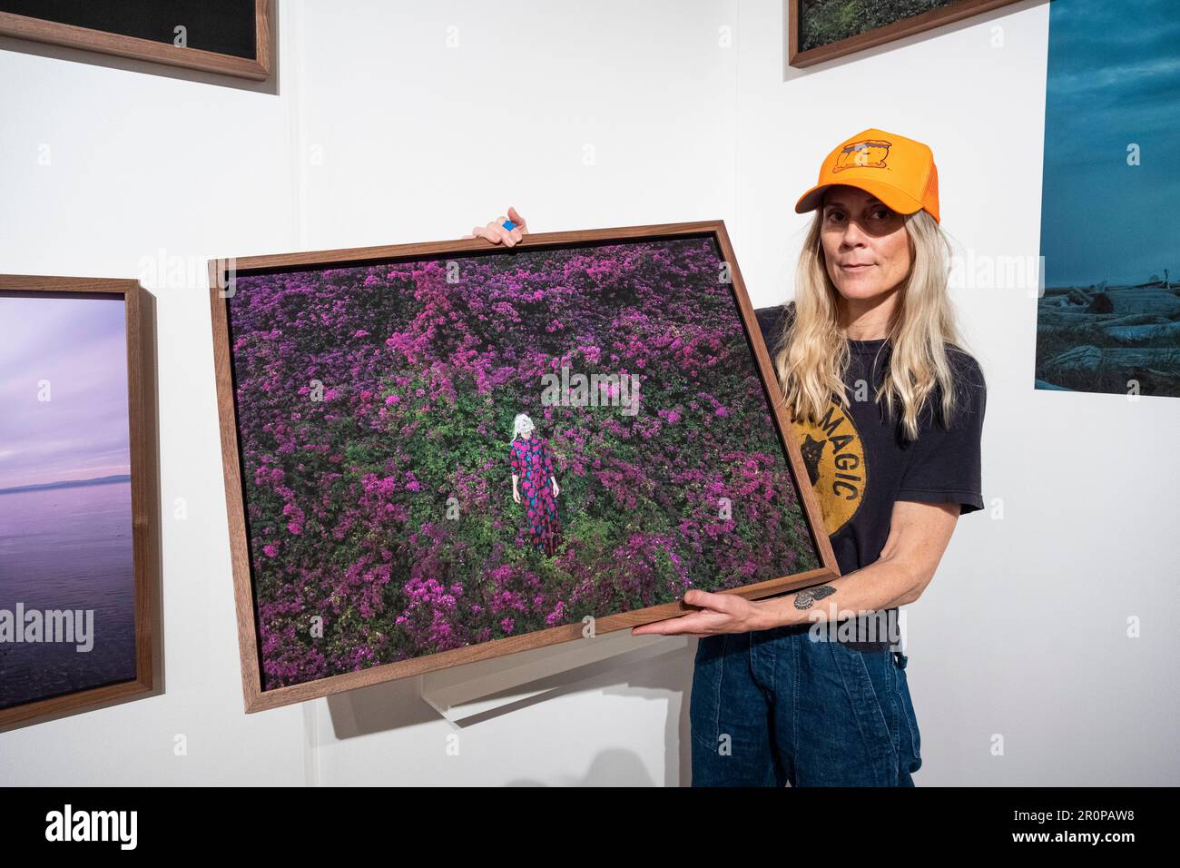 London, UK. 9 May 2023. Photographer Bootsy Holler with a works from ...