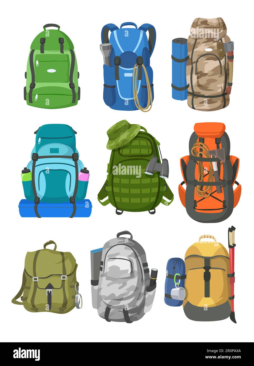 Camping backpacks set Stock Vector Image & Art - Alamy