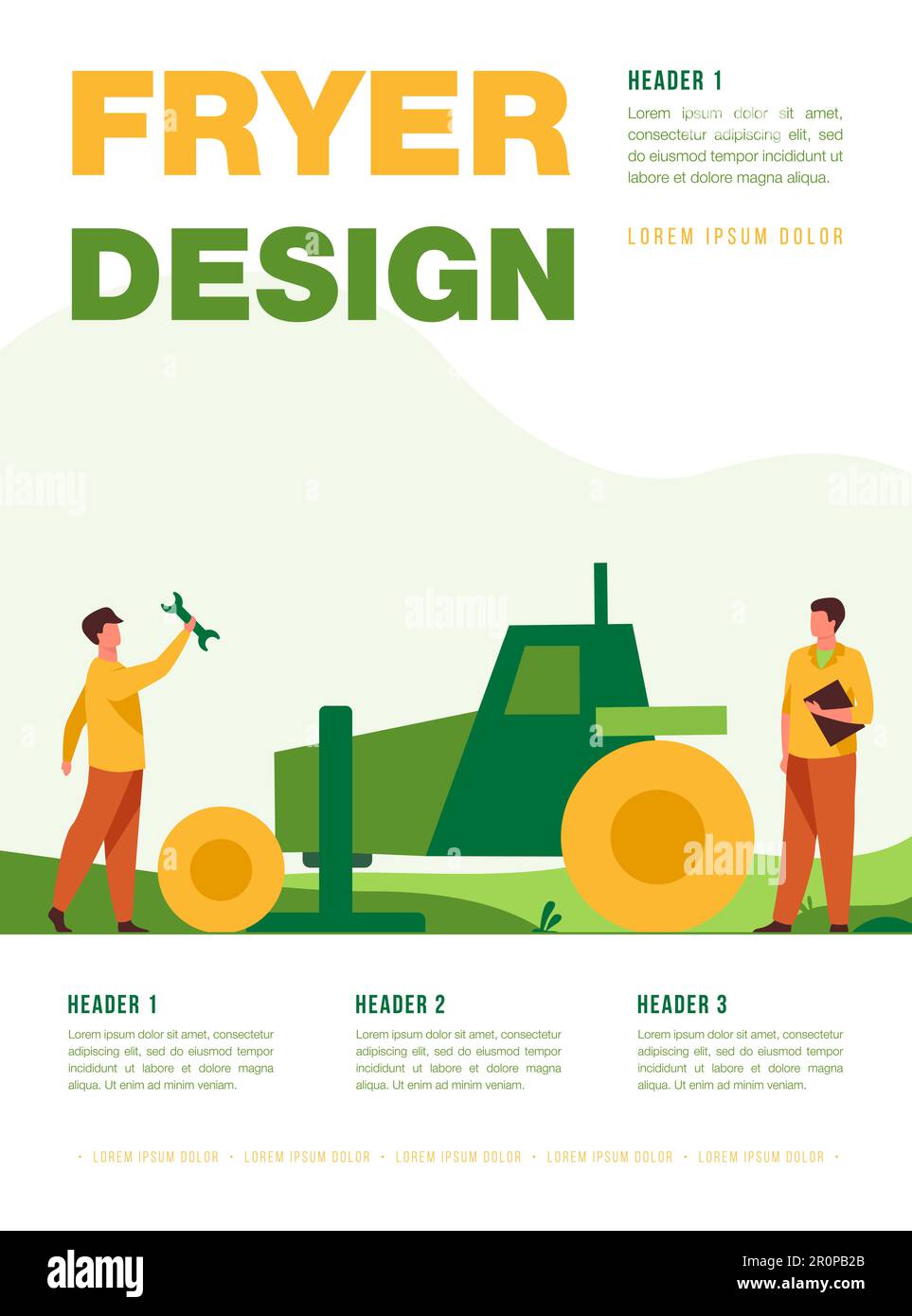 Mechanic repairing farmer tractor outside Stock Vector Image & Art - Alamy