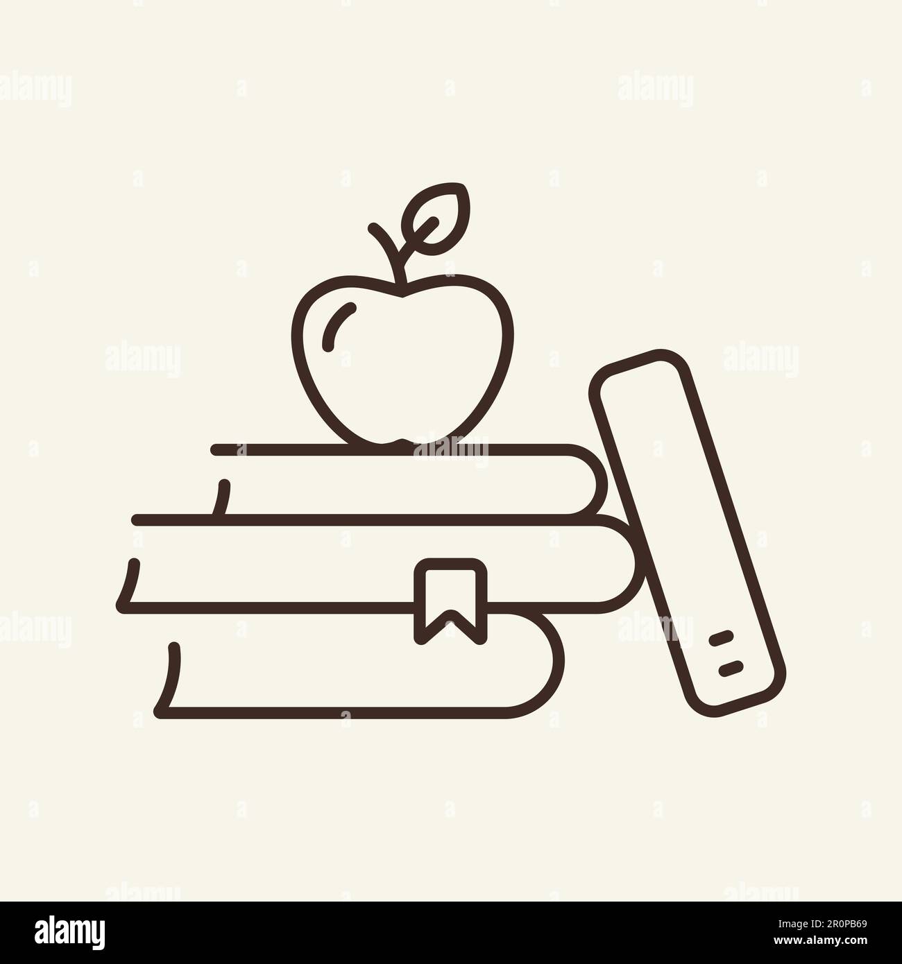 Books apple icon outline Stock Vector Images - Alamy