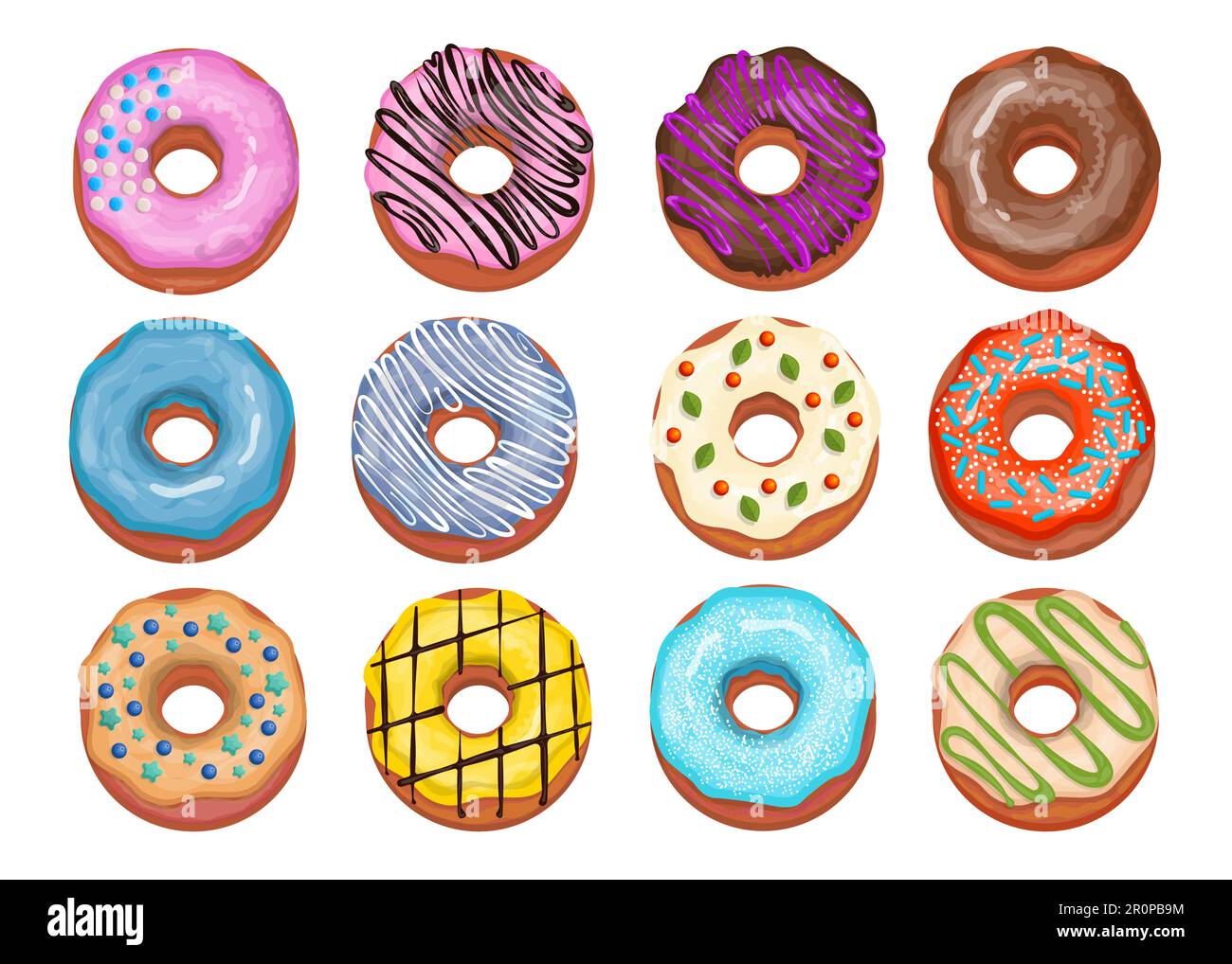 Assorted donuts collection Stock Vector Image & Art - Alamy