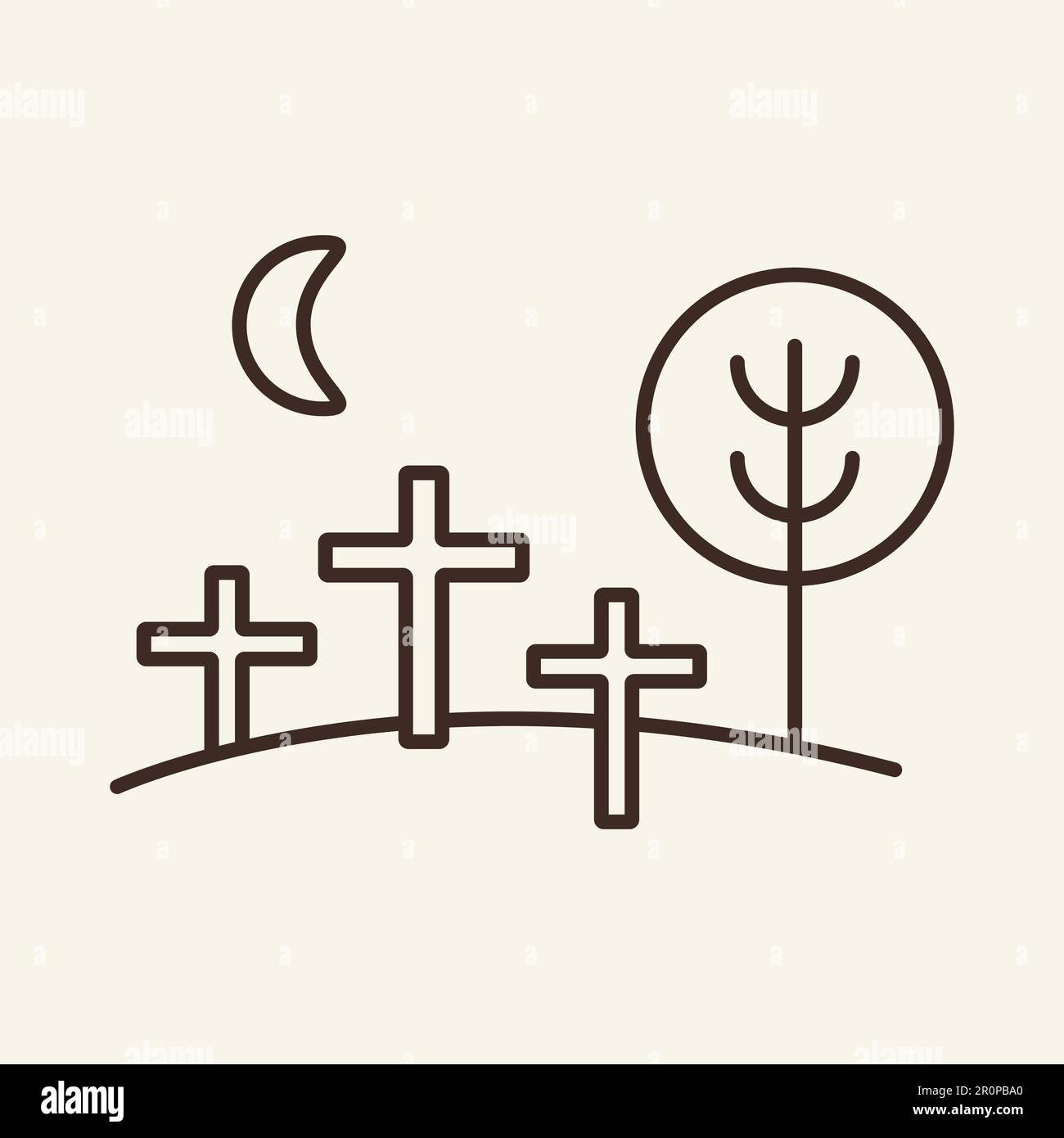 Black and white cemetary Stock Vector Images - Alamy