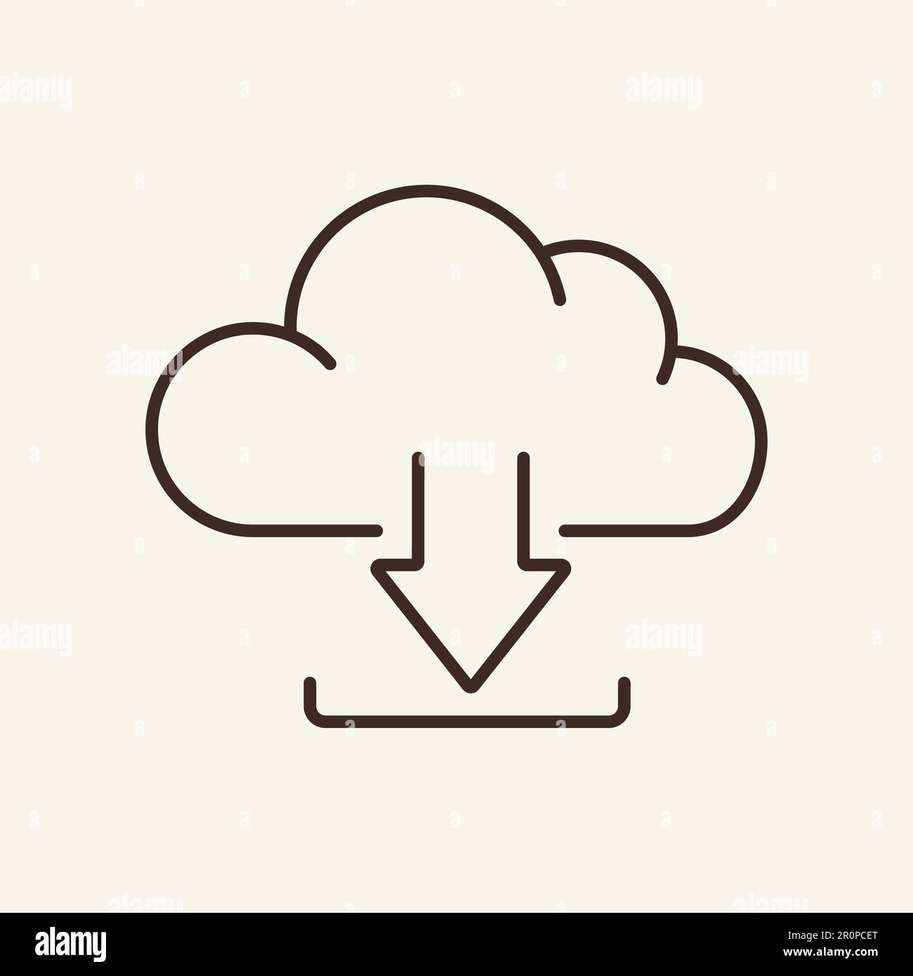 Download from cloud line icon Stock Vector Image & Art - Alamy