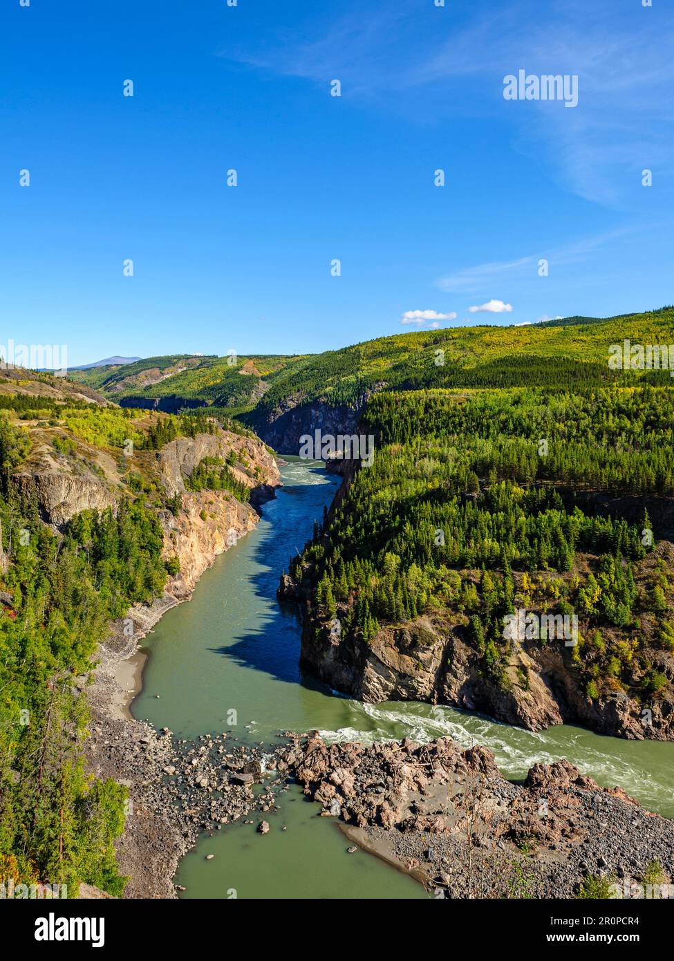 The Stikine River makes an abrupt turn as it flows towards Telegraph ...