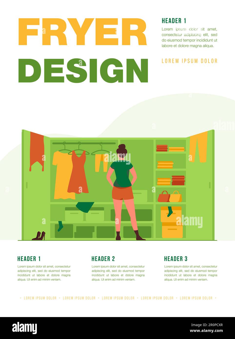 Woman choosing dress from wardrobe flat vector illustration Stock ...