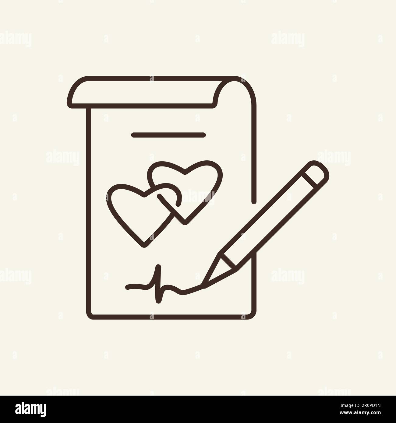 Wedding certificate line icon Stock Vector Image & Art - Alamy