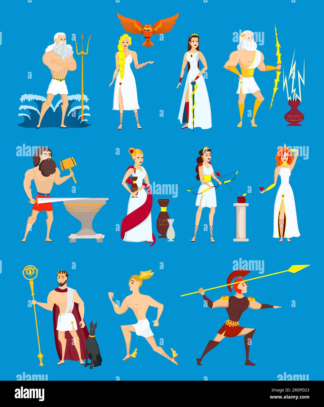 Cartoon Greek Gods set Stock Vector Image & Art - Alamy