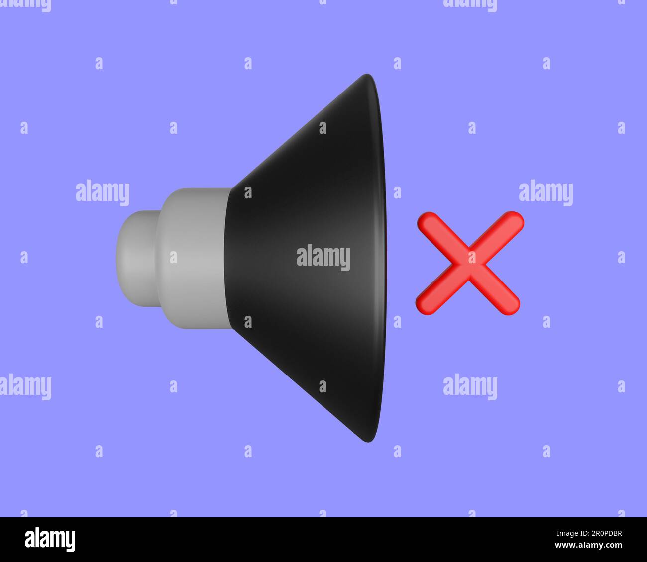 3d rendering silence icon, no noise concept Stock Photo - Alamy