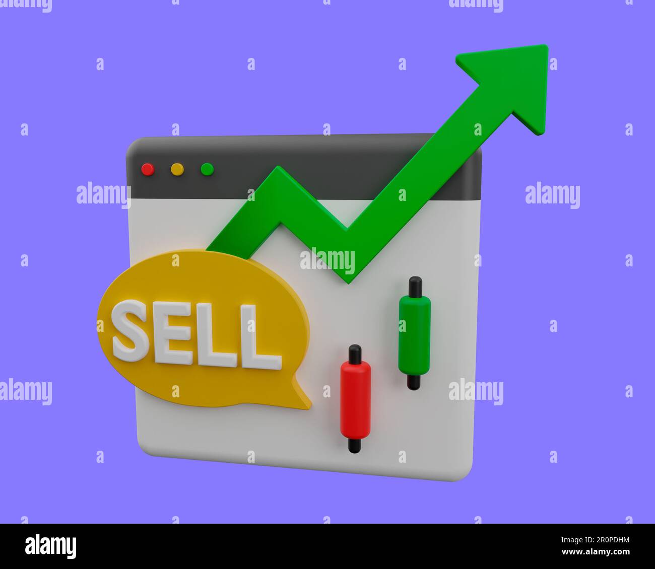 3D rendering stock sales icon, financial markets concept Stock Photo ...