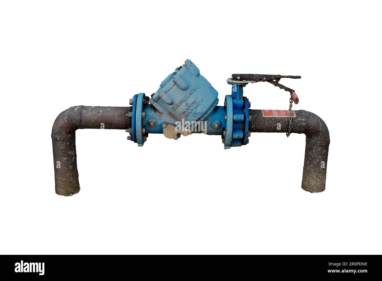 3d rendering blue valve with pipe Stock Photo - Alamy
