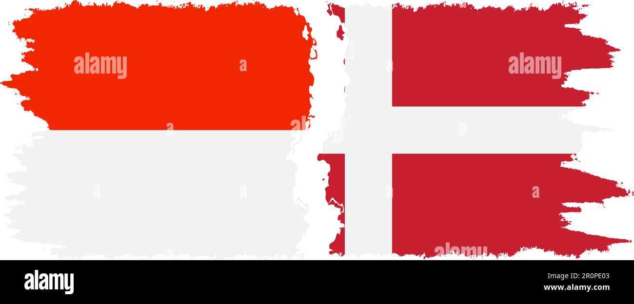 Denmark and Indonesia grunge flags connection, vector Stock Vector ...