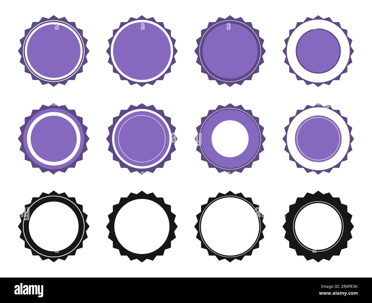 Round stamp signs set. Shape, badge star. Circle signs collection ...