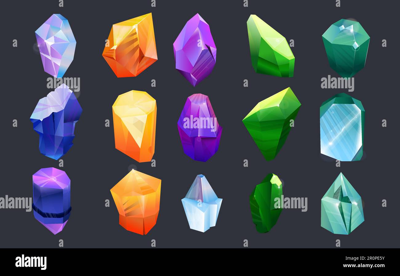 Colorful gems collection set Stock Vector Image & Art - Alamy