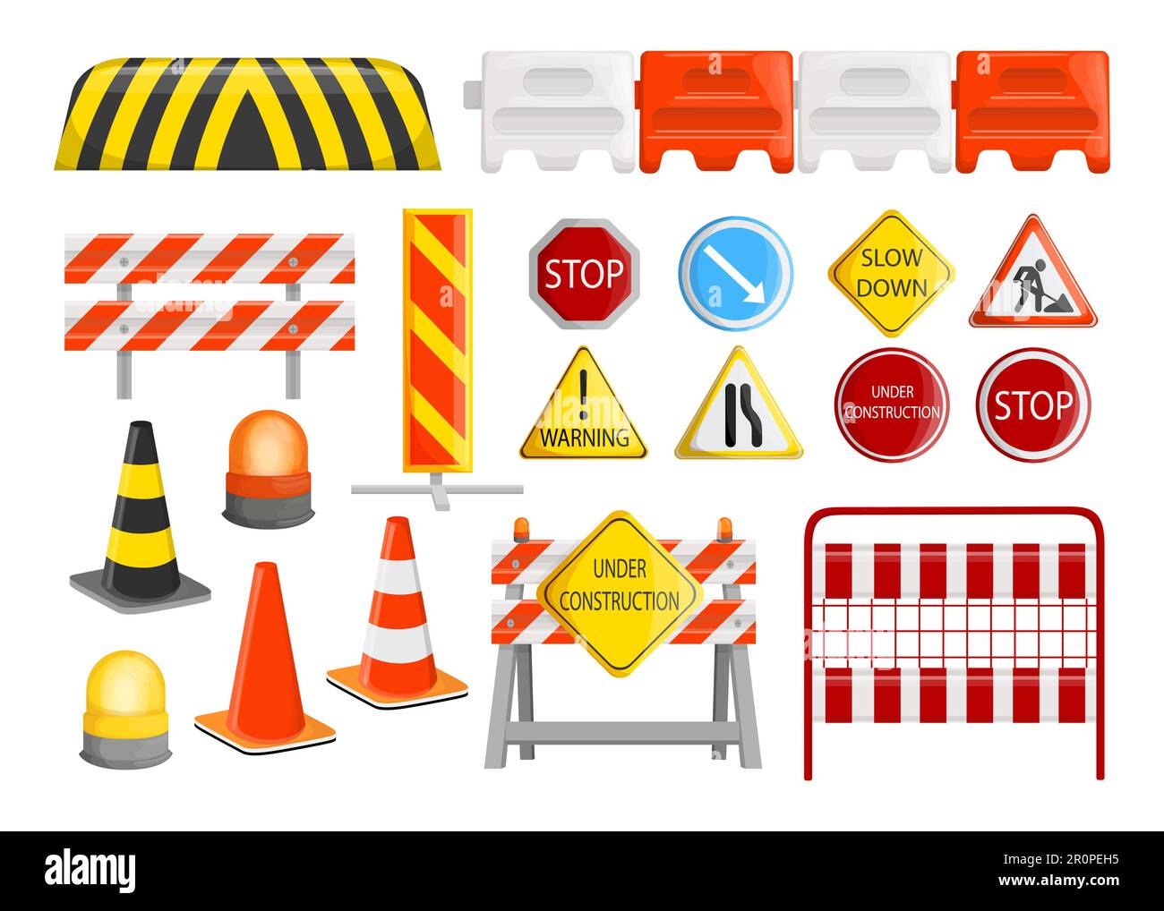 Red white barriers Stock Vector Images - Alamy