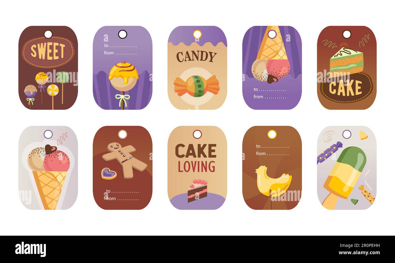 Stylish special tag designs for candy or sweet shop Stock Vector Image ...