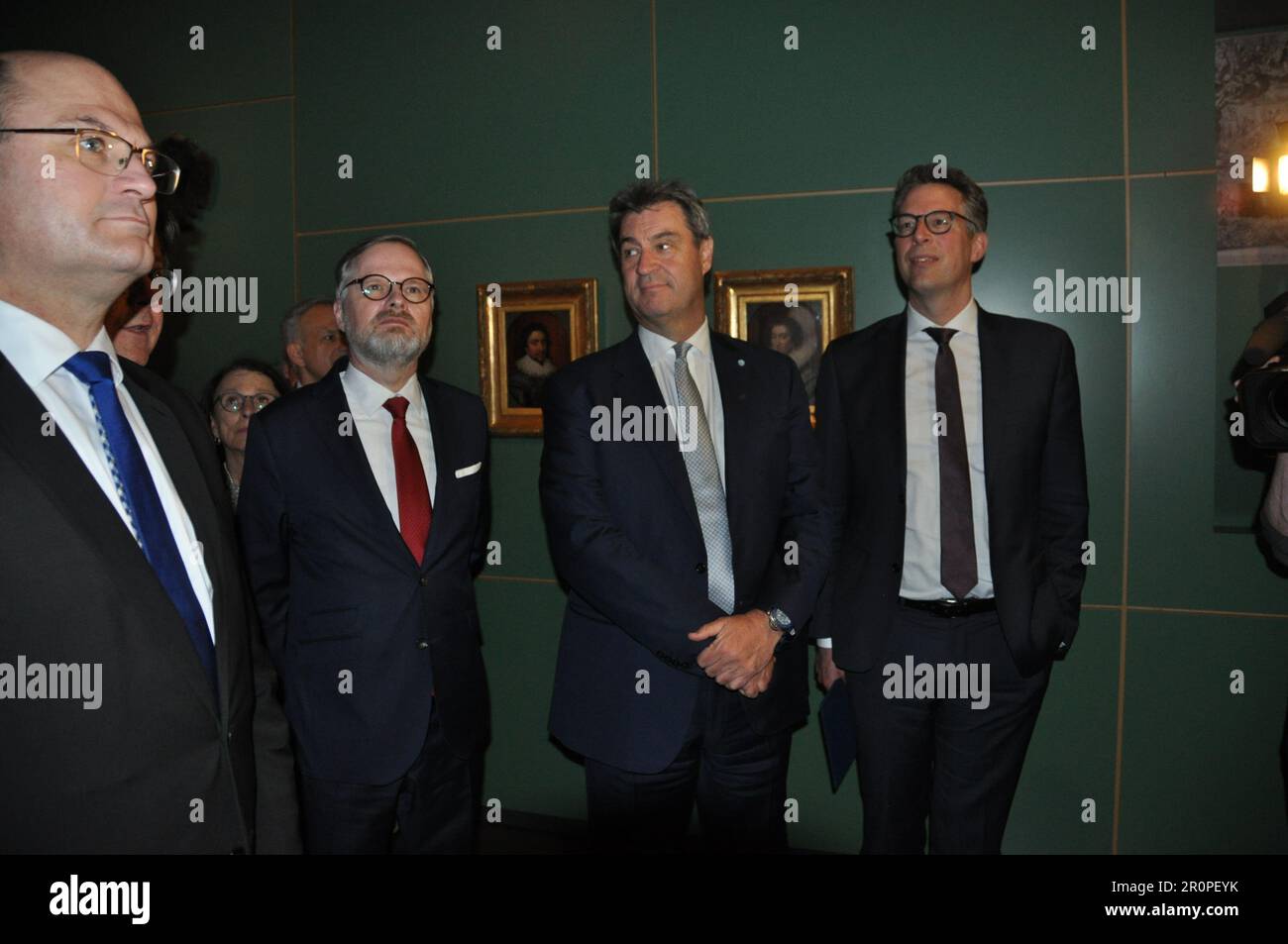 Regensburg, Germany. 09th May, 2023. The prime ministers of Bavaria and ...