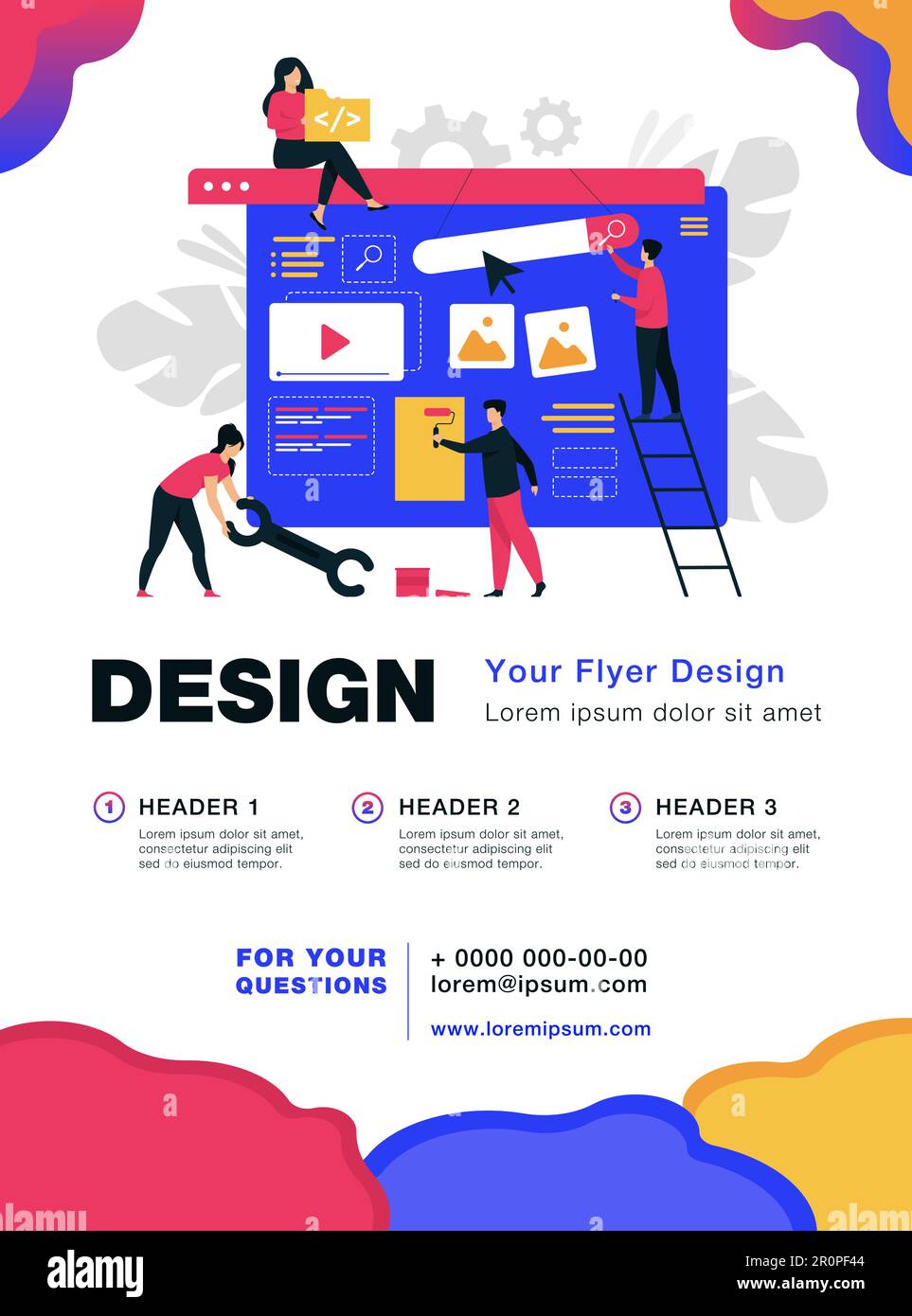 Digital marketing team constructing landing or home page Stock Vector Image & Art - Alamy