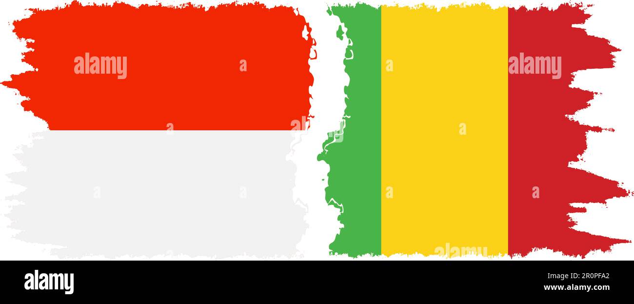 Mali and Indonesia grunge flags connection, vector Stock Vector Image ...