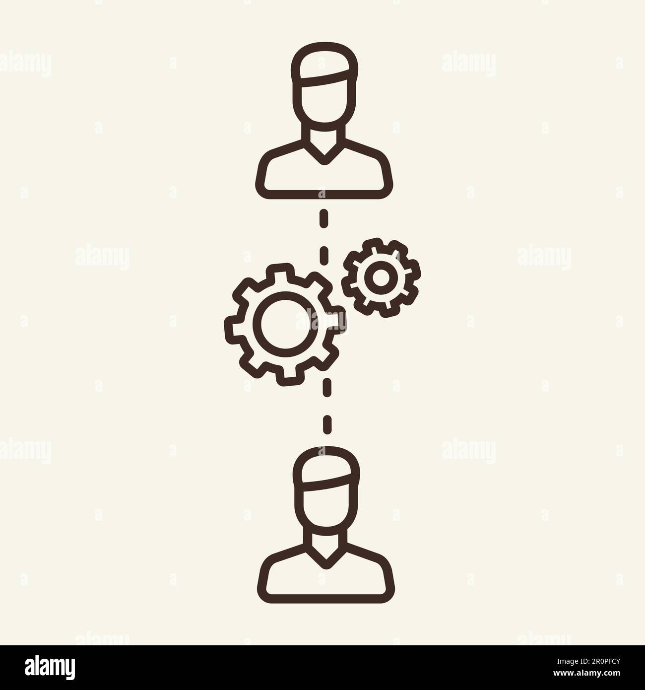 Staff connection vector line icon Stock Vector Image & Art - Alamy