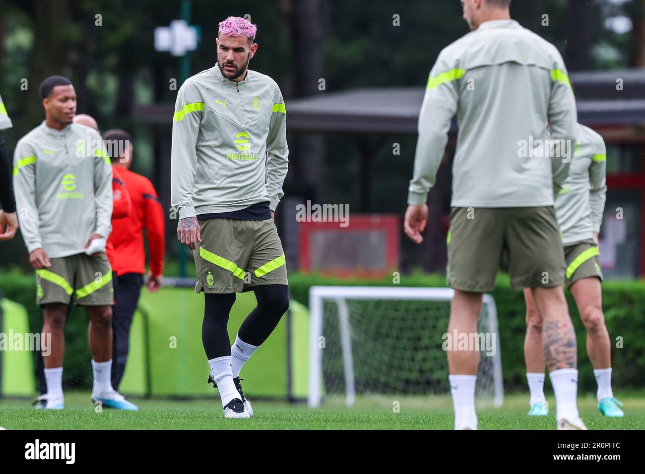 Milan, Italy. 09th May, 2023. Theo Hernandez of AC Milan warms up ...