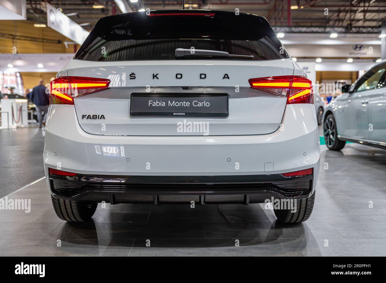 Riga, Latvia, April 28, 2023: New Skoda Fabia Monte Carlo premiere at a ...