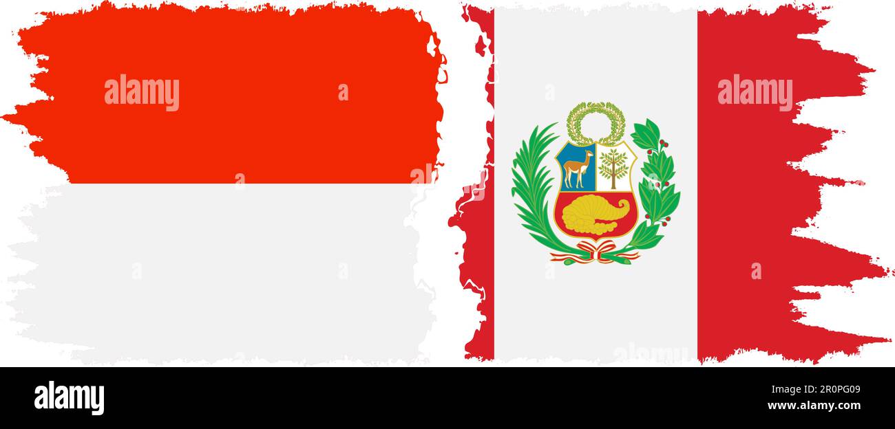 Peru and Indonesia grunge flags connection, vector Stock Vector Image ...