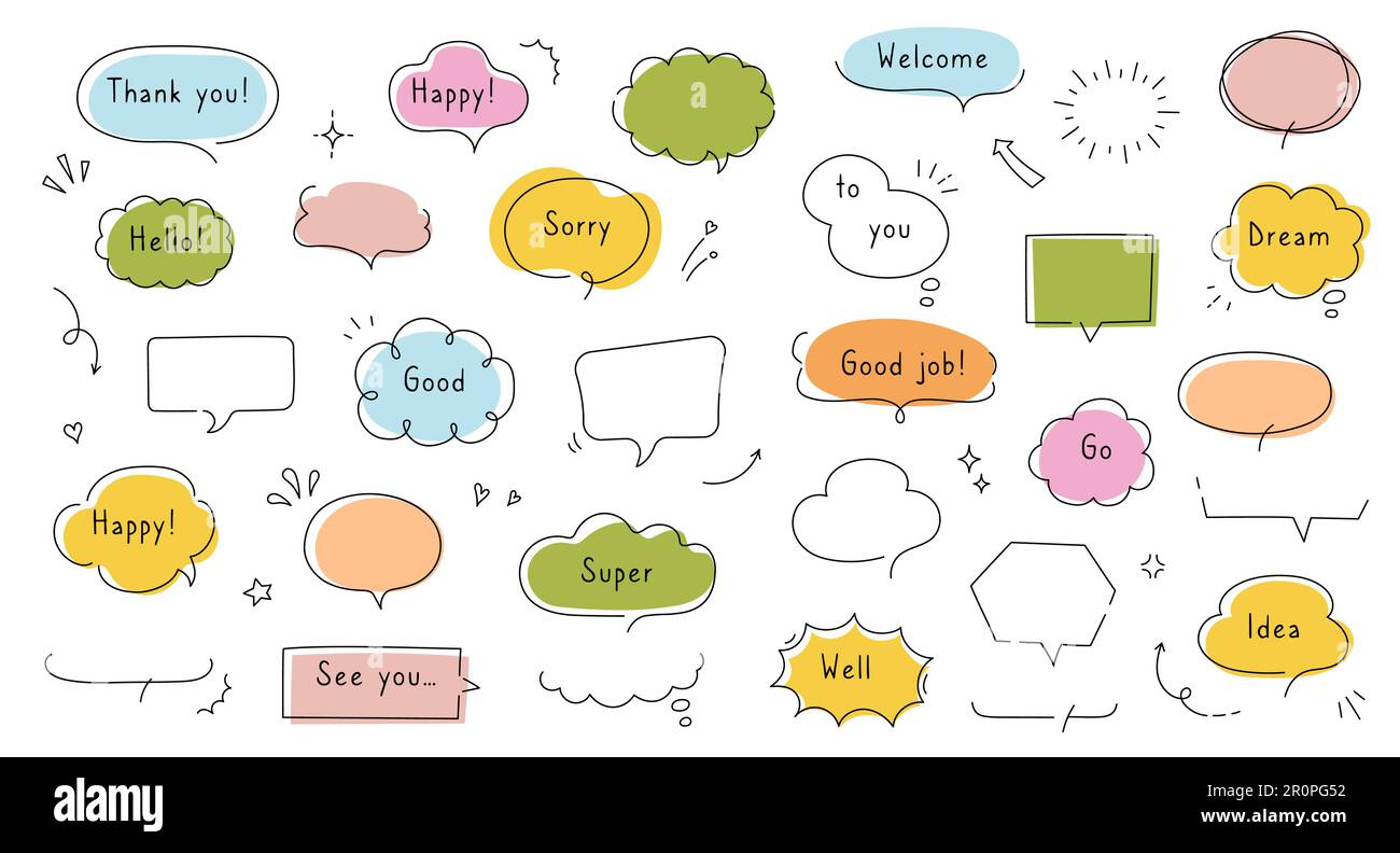 Line simple balloon frame for text title. Line decoration simple speech ...