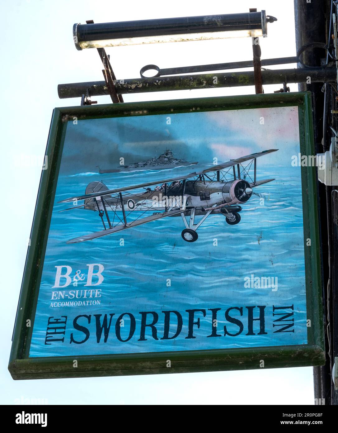 Traditional hanging pub sign at The Swordfish Inn - Public house - The ...