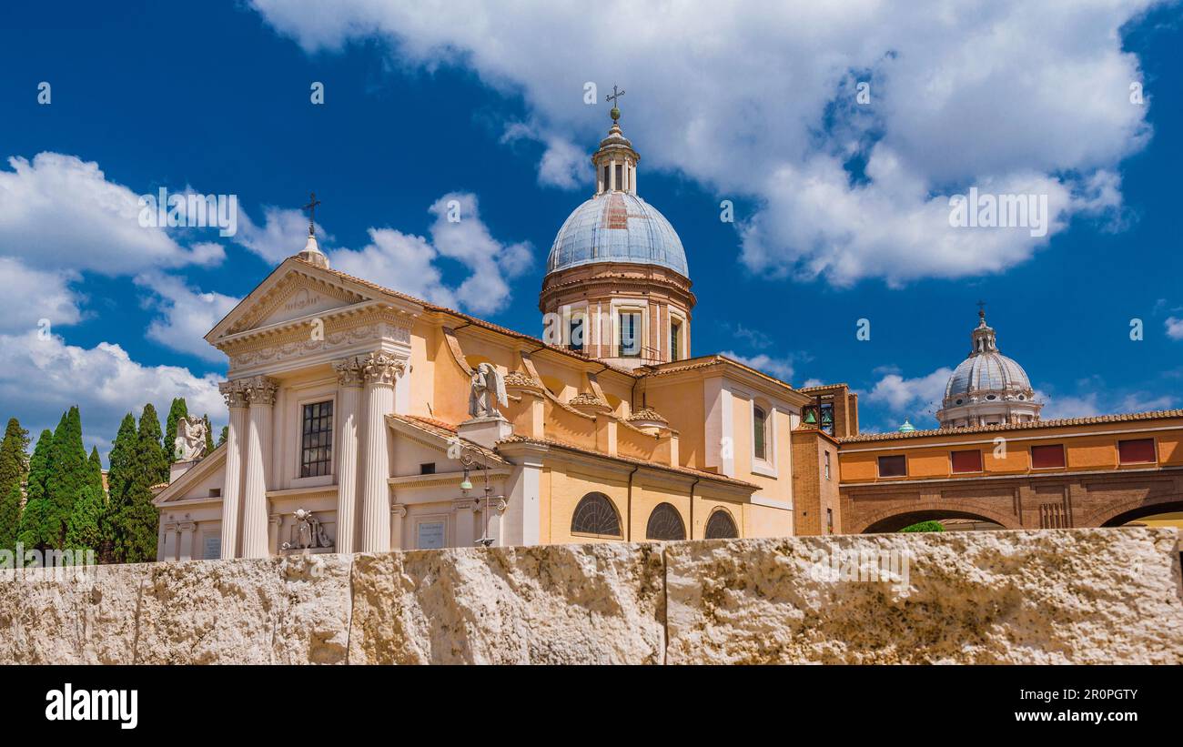 St Roch and St Charles beautiful domes in the center of Rome Stock ...