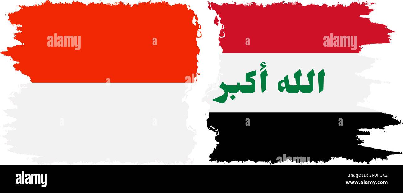 Iraq and Indonesia grunge flags connection, vector Stock Vector Image ...