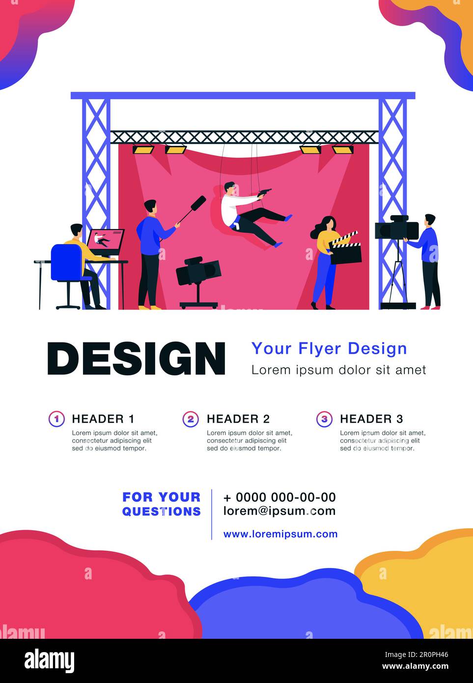 Shooting team filming action scene with stunt Stock Vector Image & Art ...