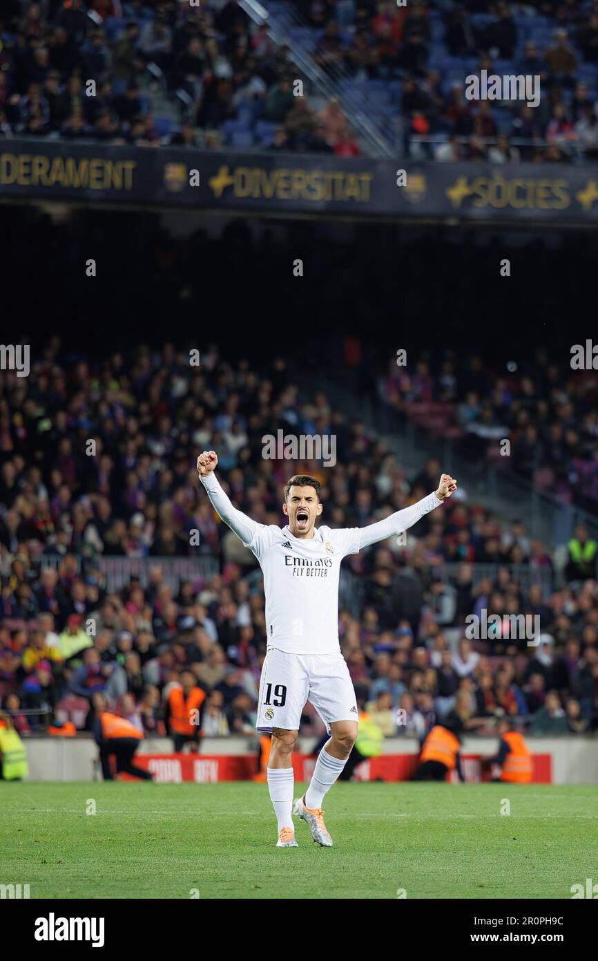 BARCELONA - APR 5: Ceballos celebrates a goal at the Copa del Rey match ...