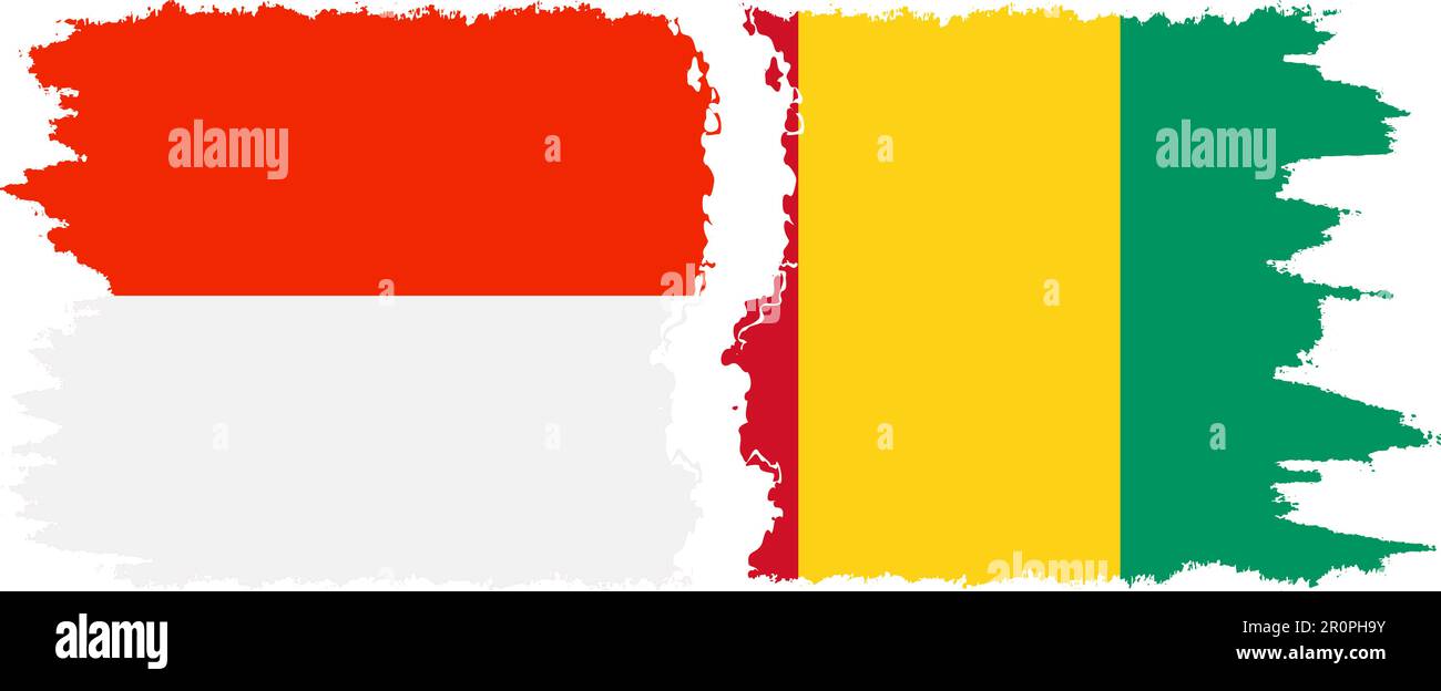 Guinea and Indonesia grunge flags connection, vector Stock Vector Image ...