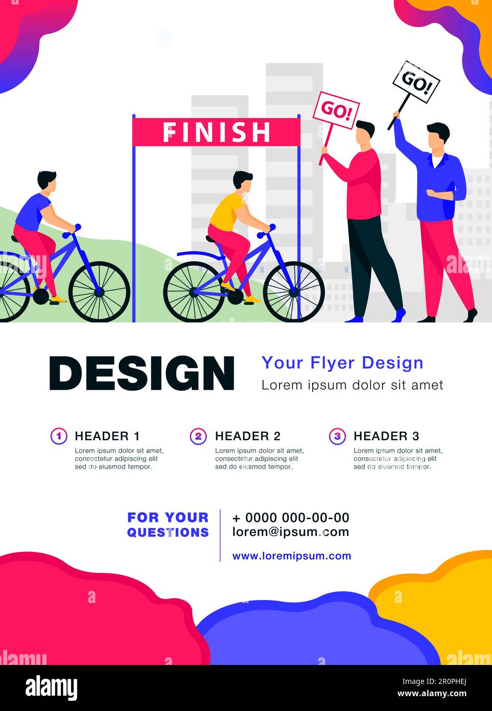 Cyclists competing on city bicycle marathon Stock Vector Image & Art ...