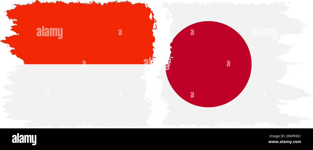 Japan and Indonesia grunge flags connection, vector Stock Vector Image ...