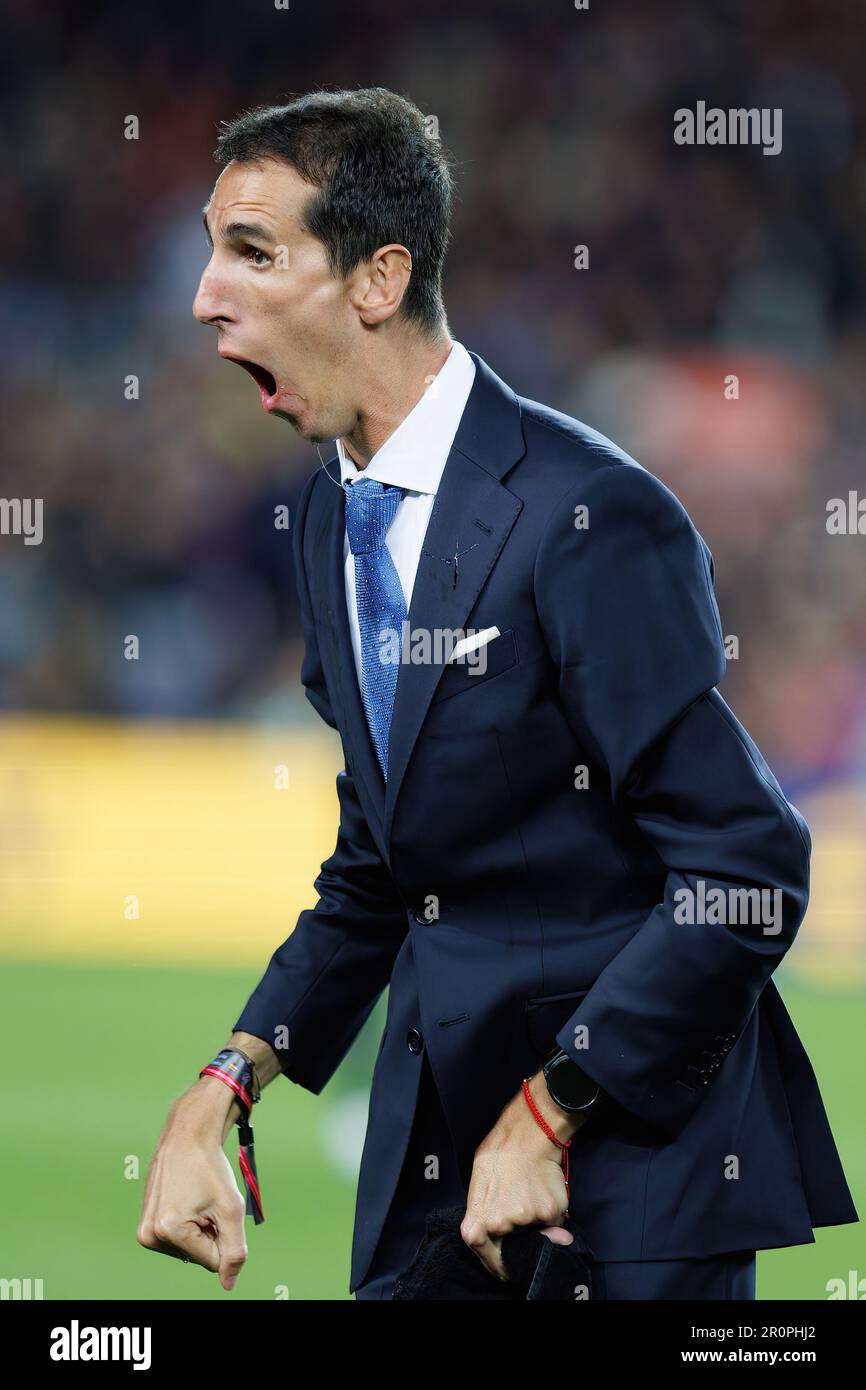 BARCELONA - APR 5: Alex Roca in action prior to the Copa del Rey match ...