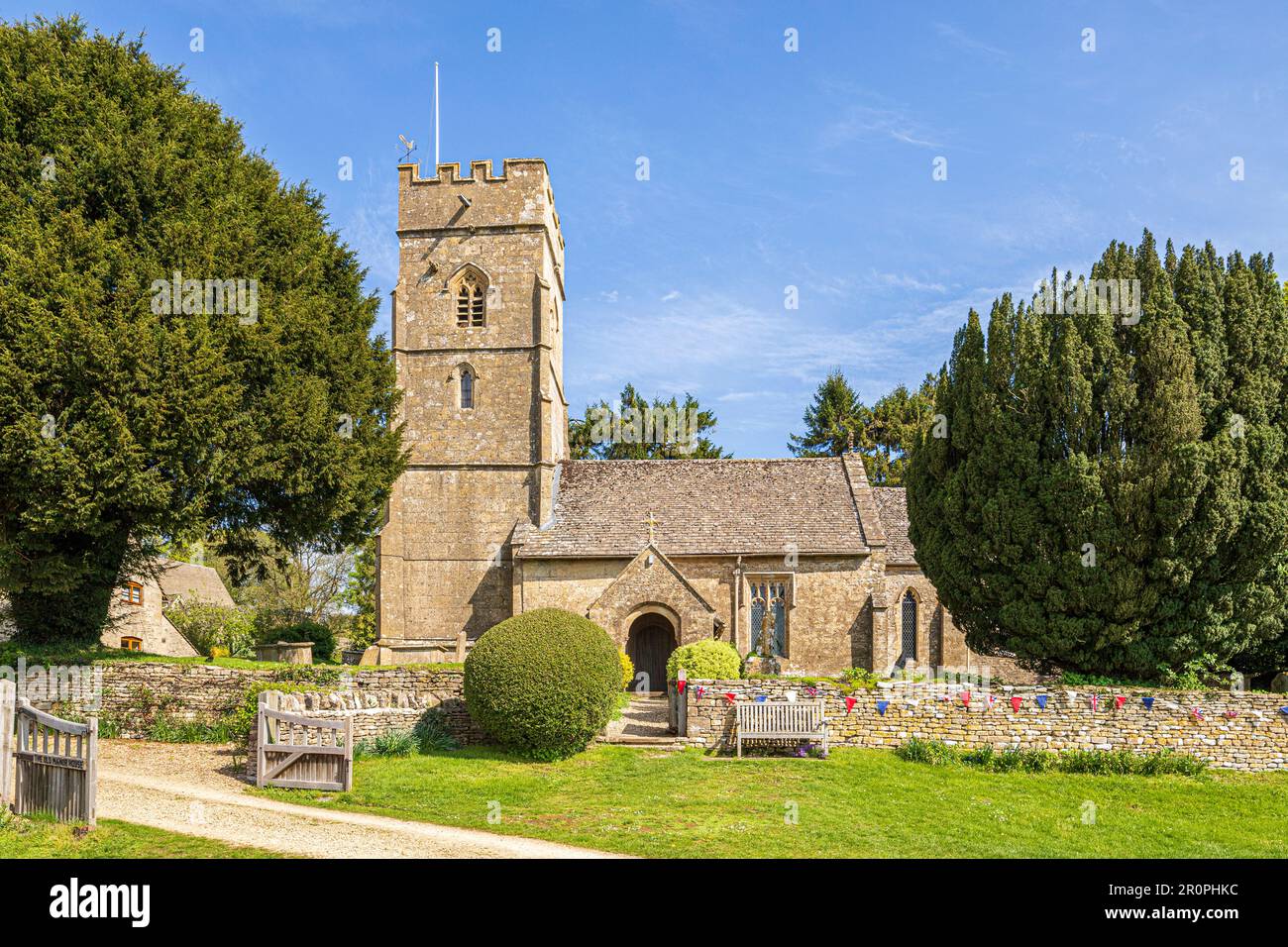 The church of St George in the Cotswold village of Hampnett ...