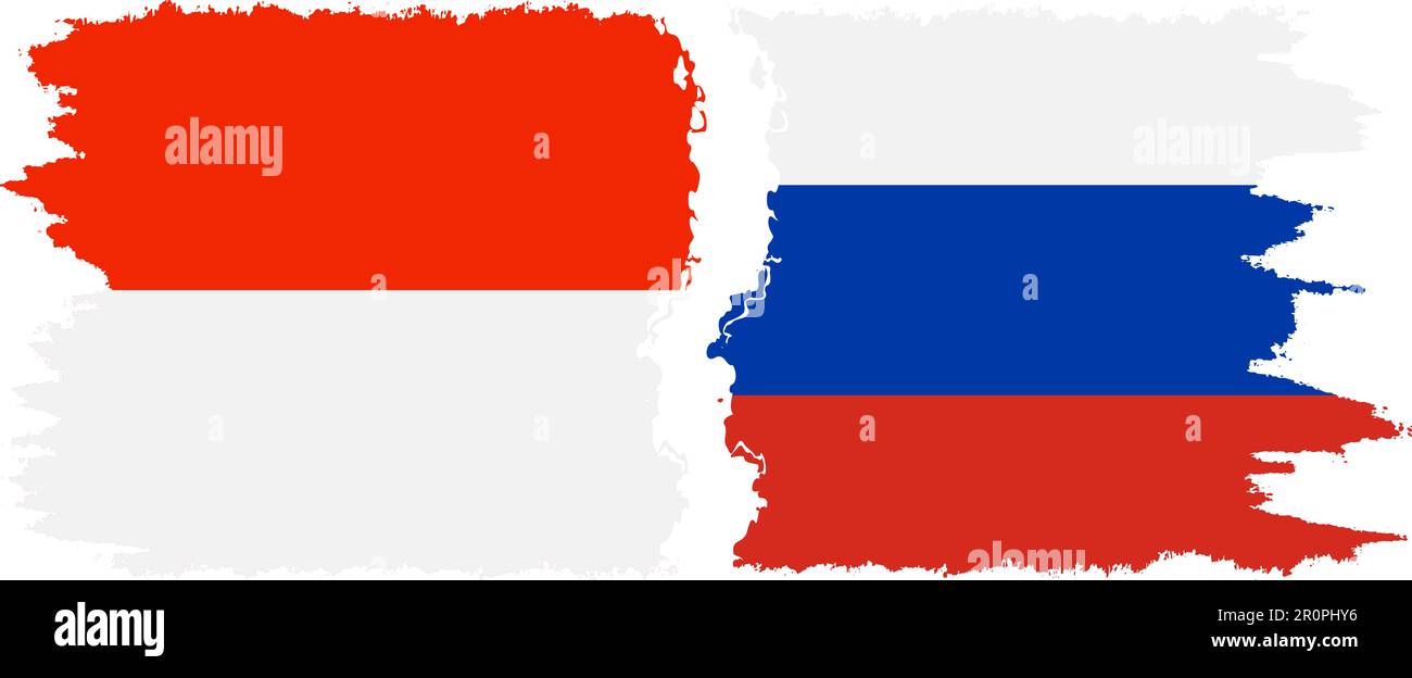 Russia and Indonesia grunge flags connection, vector Stock Vector Image ...