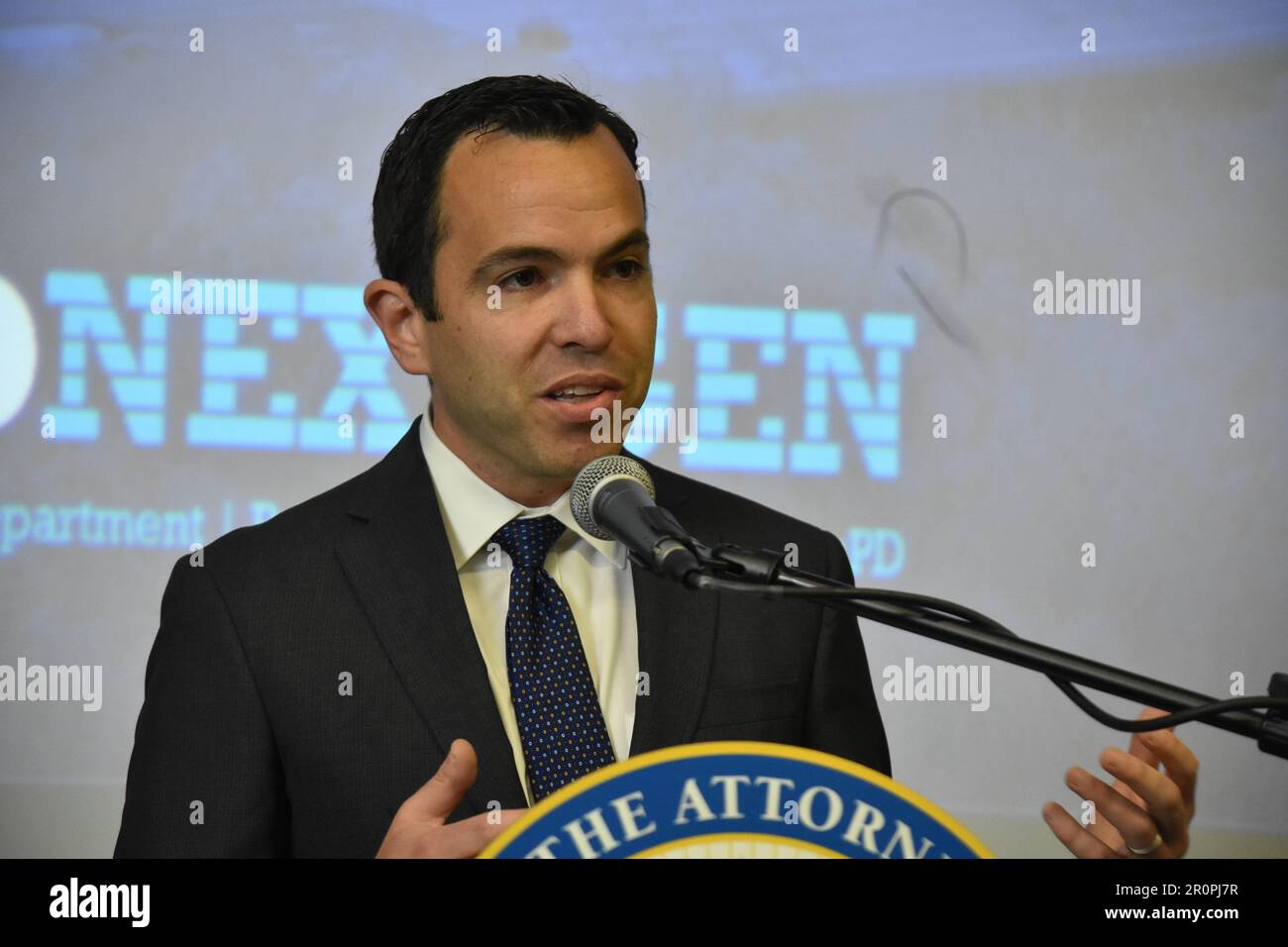 Paterson, United States. 09th May, 2023. Attorney General of New Jersey ...