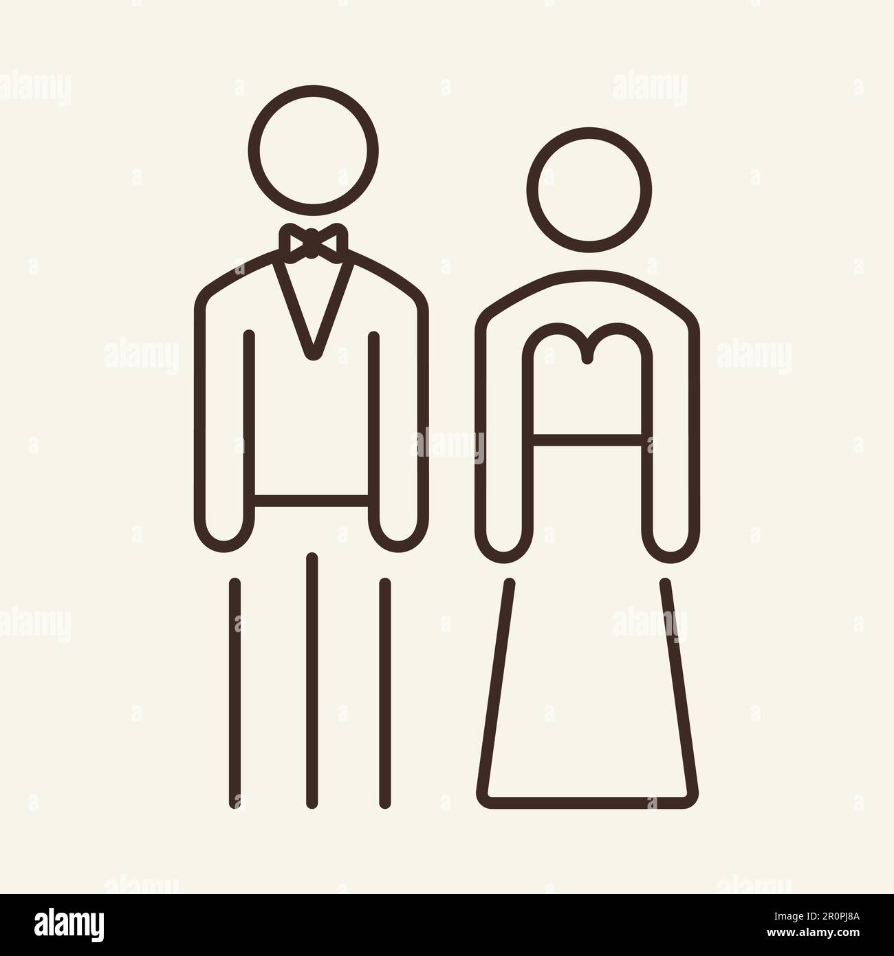 Wedding couple line icon Stock Vector Image & Art - Alamy
