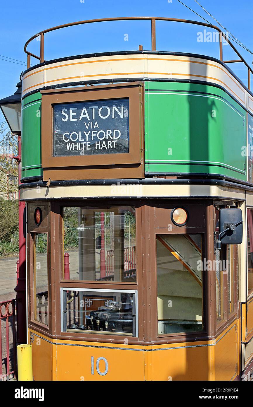 SEATON, DEVON, UK - MARCH 25, 2017 the narrow gauge electric Seaton ...