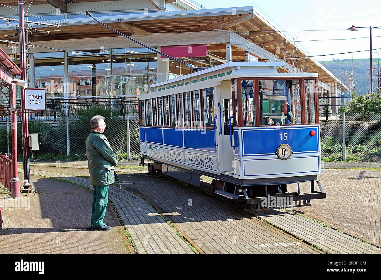 SEATON, DEVON, UK - MARCH 25, 2017 the narrow gauge electric Seaton ...