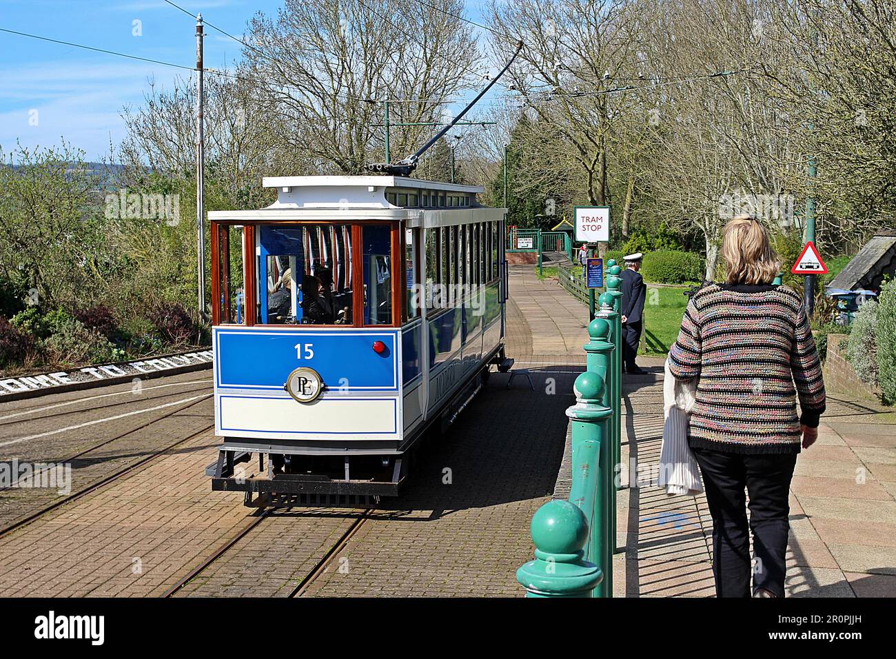 SEATON, DEVON, UK - MARCH 25, 2017 the narrow gauge electric Seaton ...