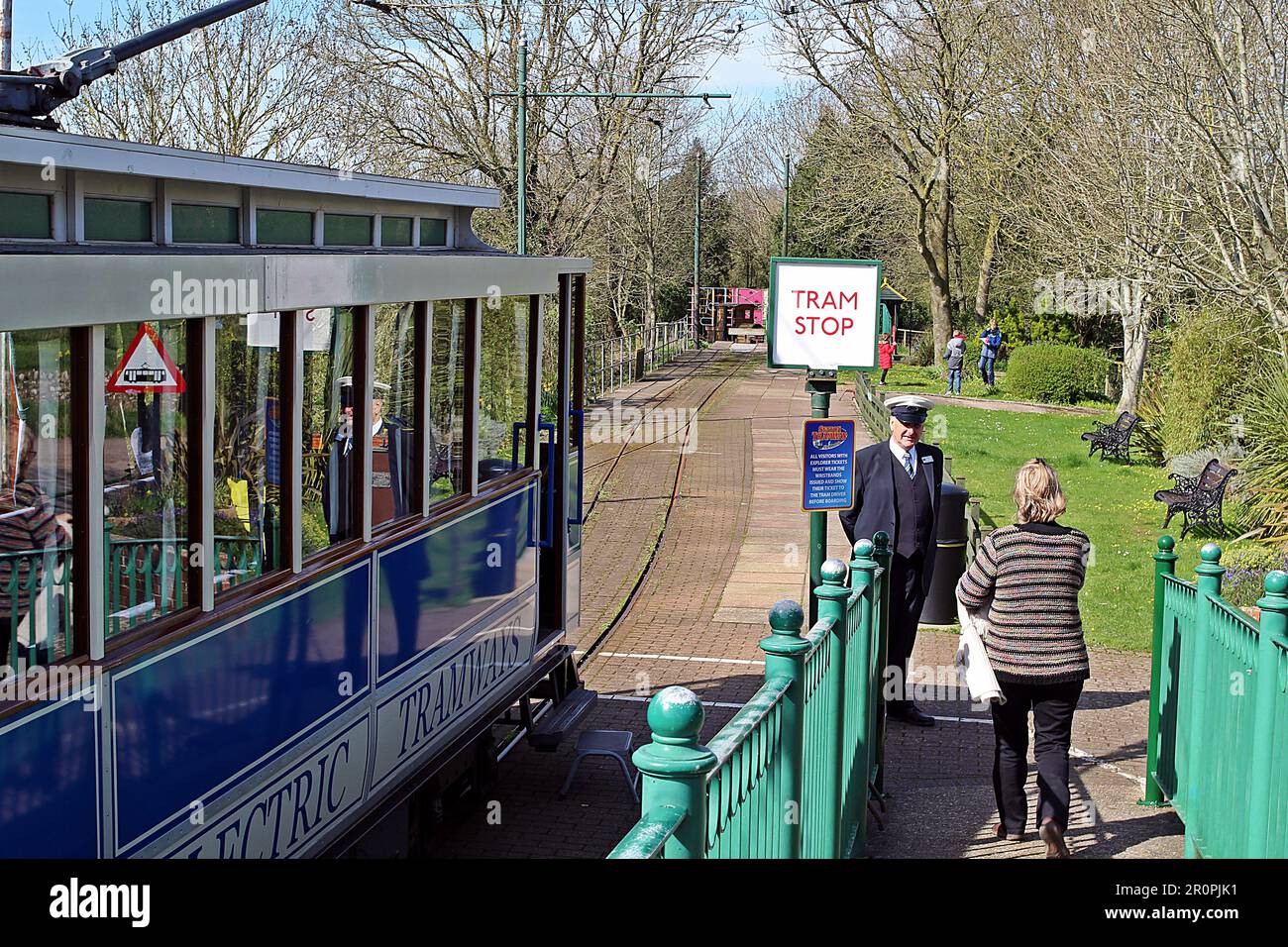 SEATON, DEVON, UK - MARCH 25, 2017 the narrow gauge electric Seaton ...