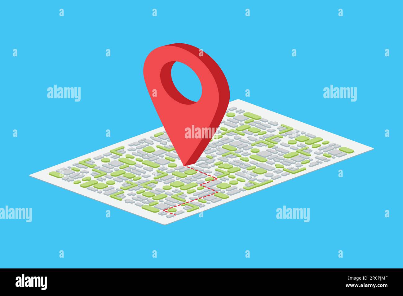 3D Isometric Map Pointer On Blue Background. Vector Stock Vector Image & Art - Alamy