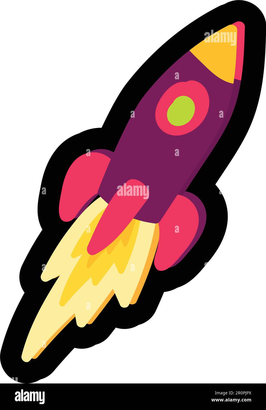 Rocket flat color illustration. Startup, business launch. Spaceship ...